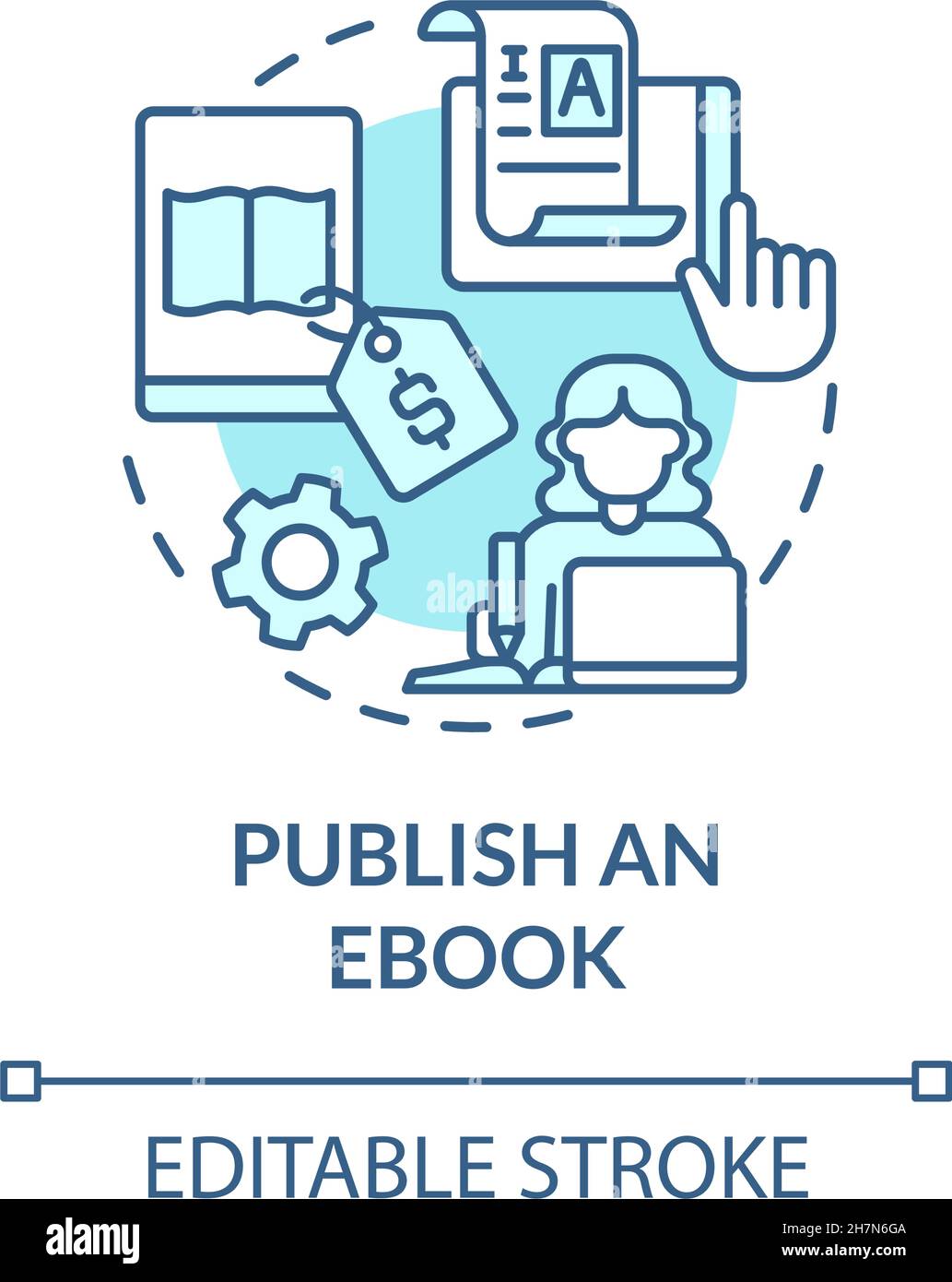 Publish ebook blue concept icon Stock Vector Image & Art - Alamy