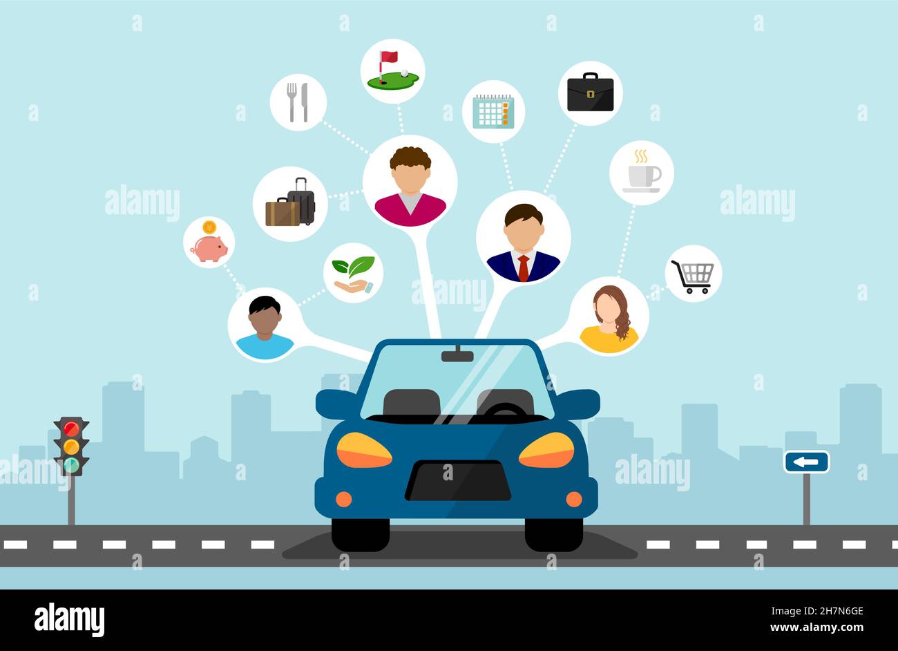 Carsharing car rental taxi Stock Vector Images - Alamy