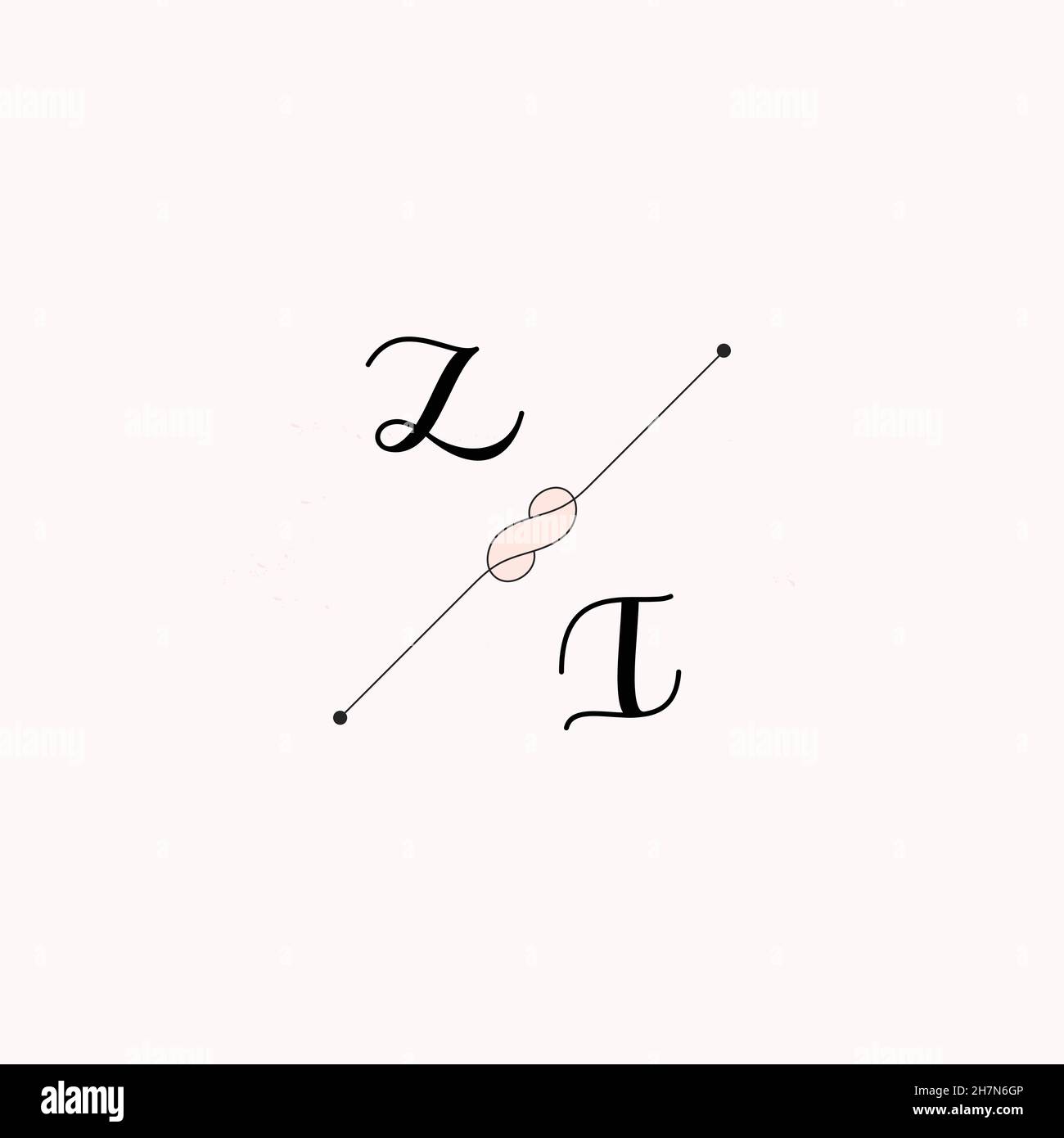 ZI Initials letter alphabet watercolor logo branding set collection ...