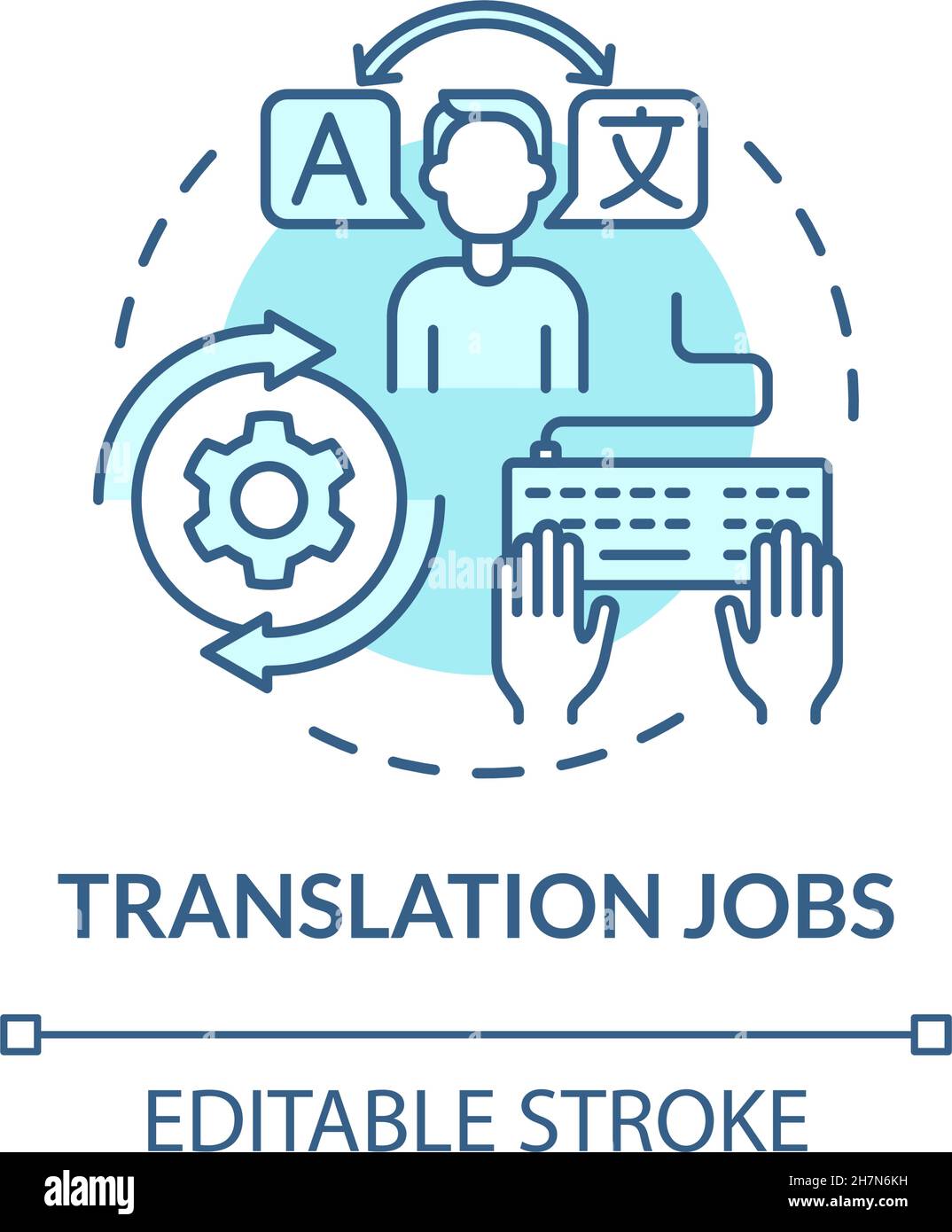 Translation jobs blue concept icon Stock Vector Image & Art - Alamy