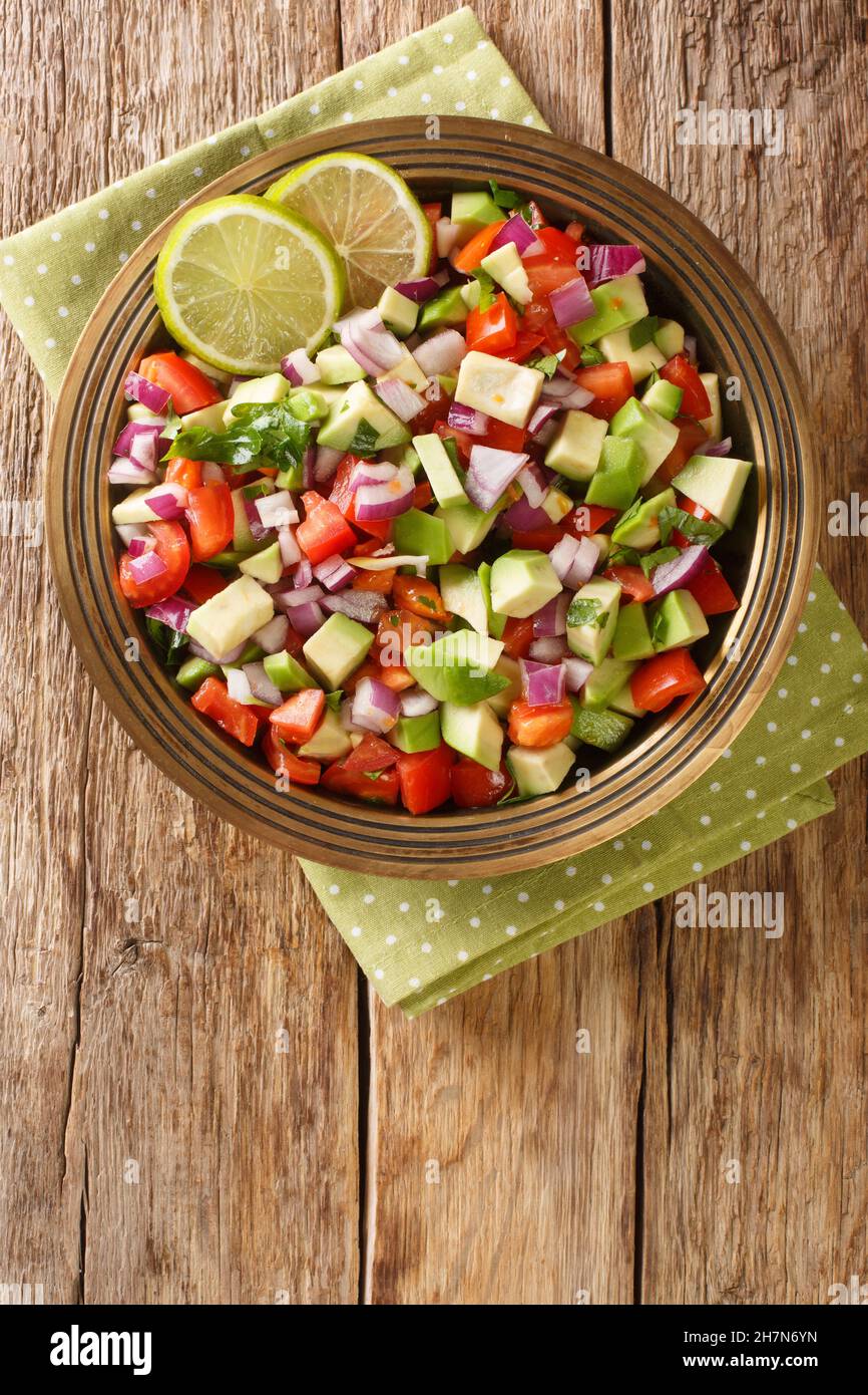 Kachumbari Kenyan Fresh Tomato and Onion Salad close up in the plate ...