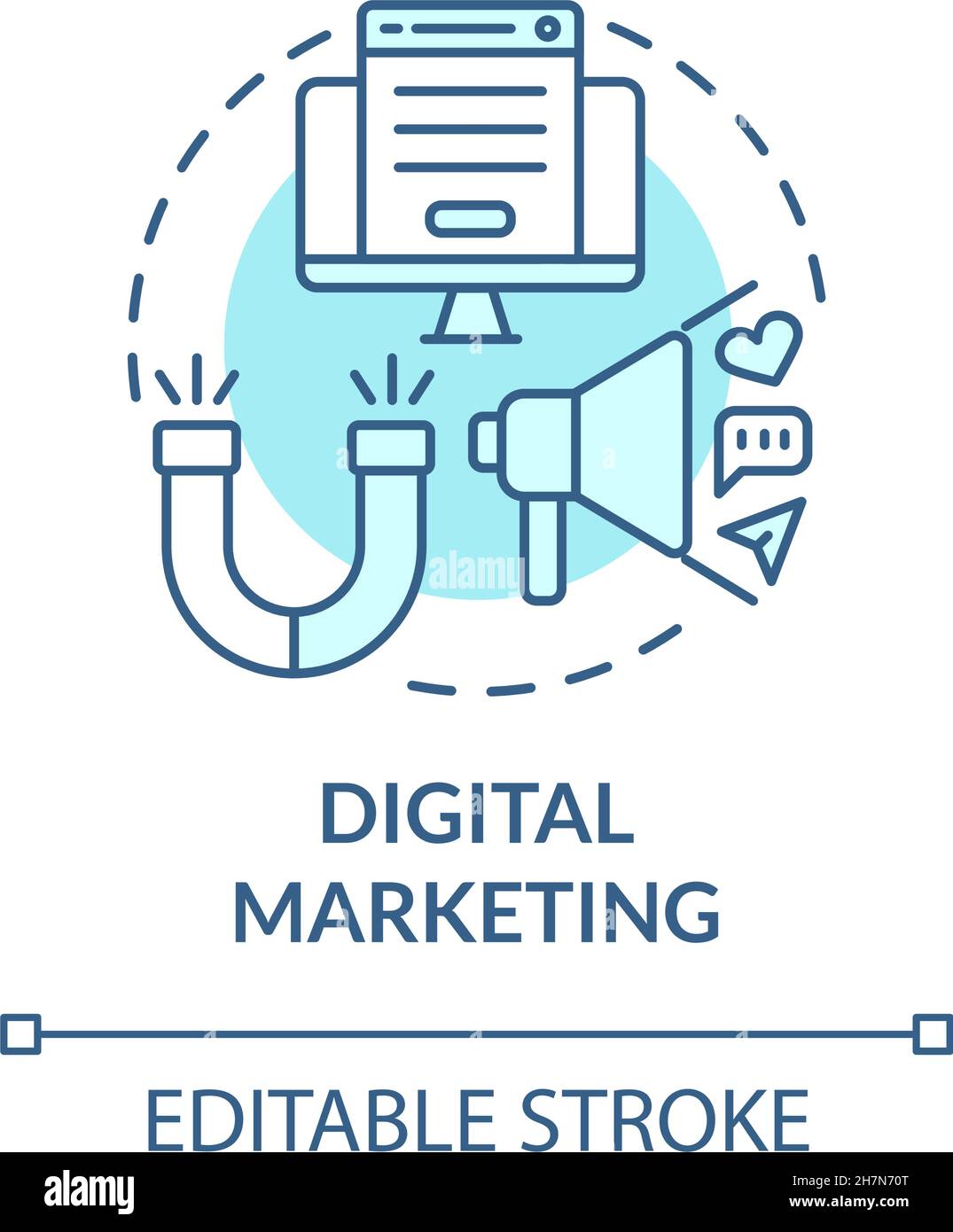 Digital marketing blue concept icon Stock Vector Image & Art - Alamy