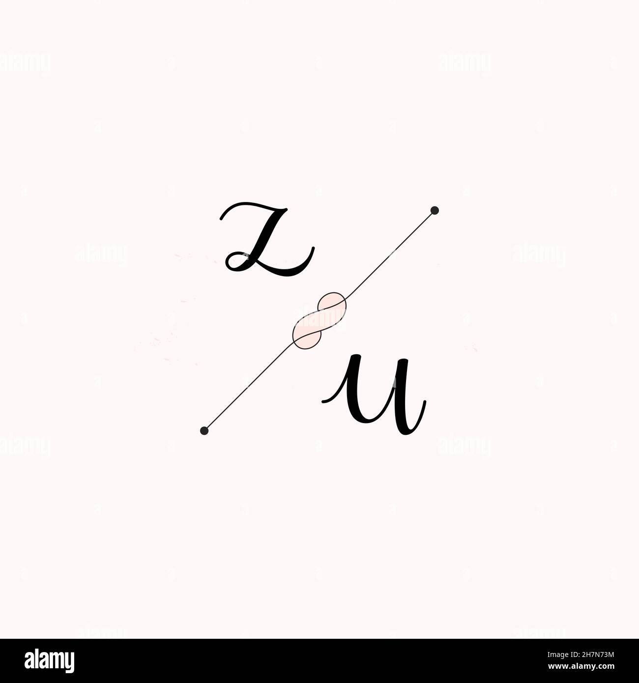 ZU Initials letter alphabet watercolor logo branding set collection ...