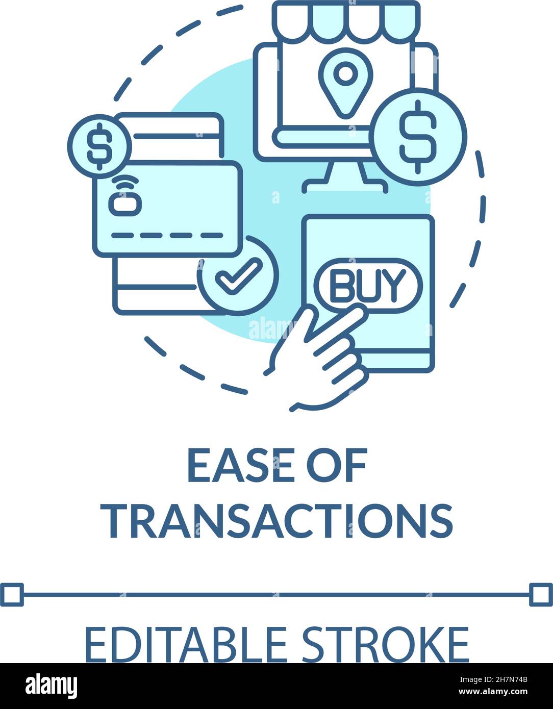 Ease of transactions blue concept icon Stock Vector Image & Art - Alamy