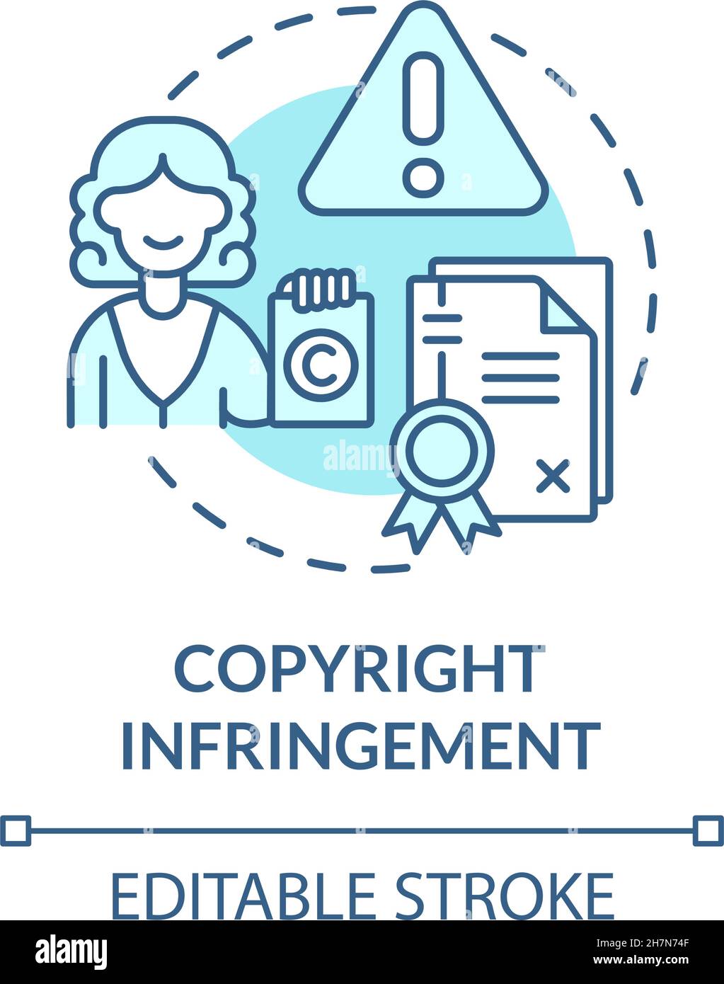 Copyright infringement blue concept icon Stock Vector Image & Art - Alamy