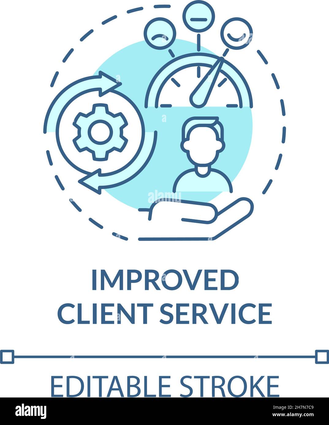 Improved client service blue concept icon Stock Vector Image & Art - Alamy