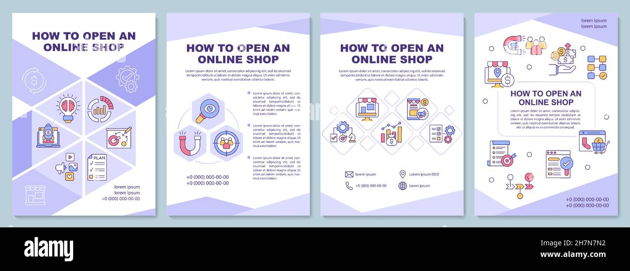 How to open online shop brochure template Stock Vector Image & Art - Alamy
