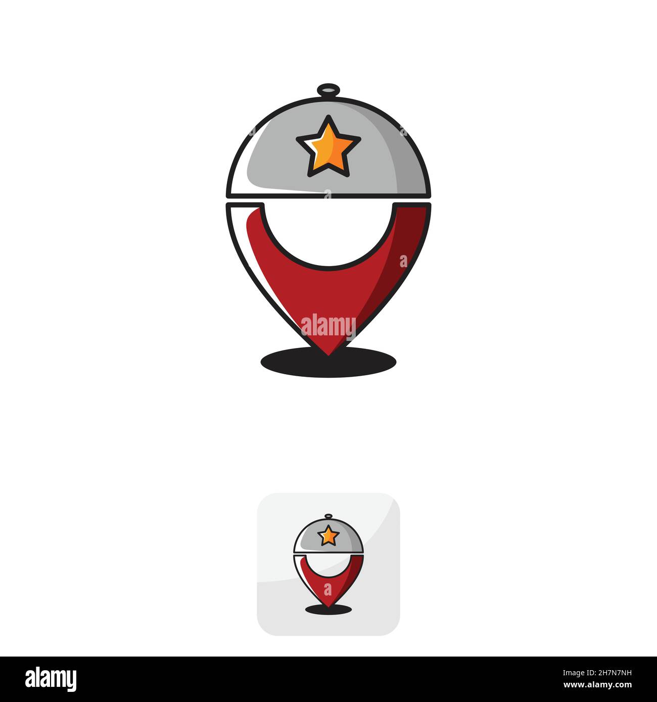 Food point logo icon sign symbol with star. Vector illustration EPS.8 ...