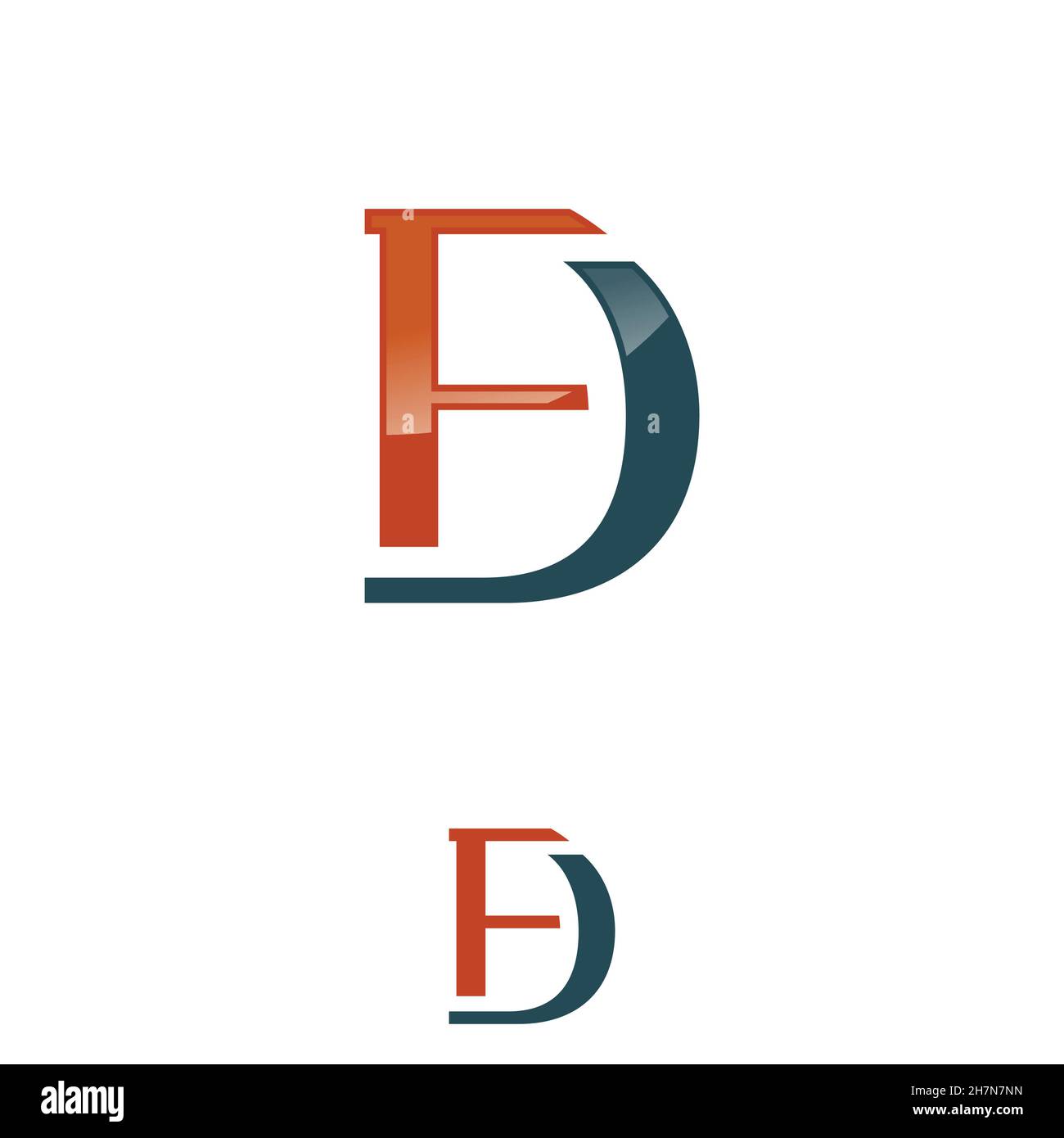 FD F D Letter logo design. Creative modern letters vector icon logo ...