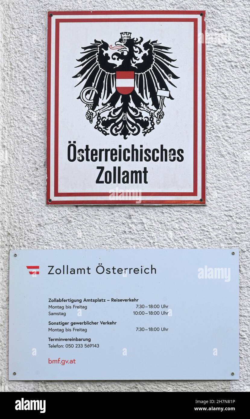Sign Austrian Customs Office, Feldkirch, Austria Stock Photo - Alamy