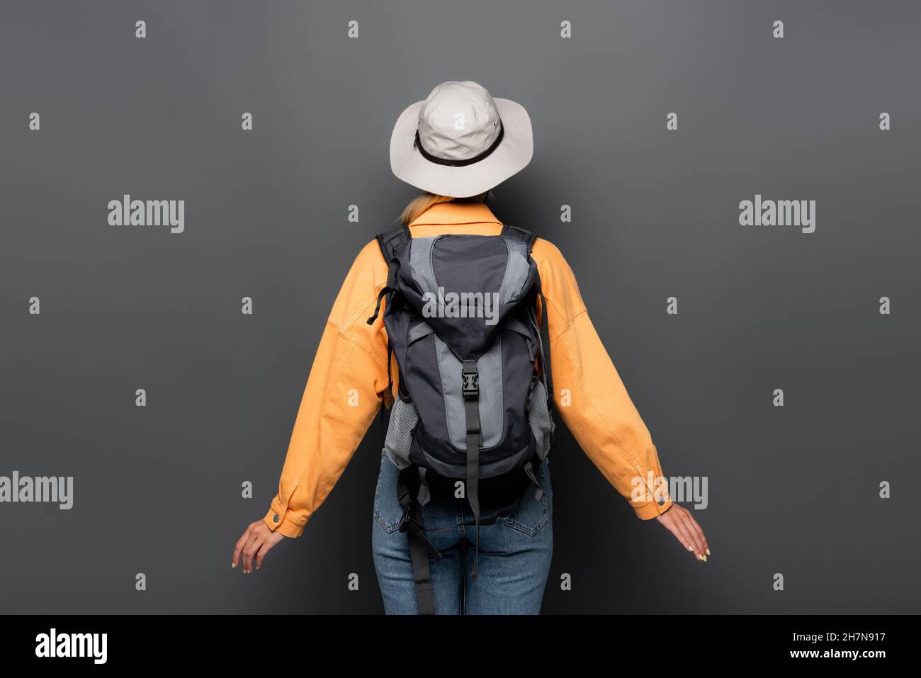 Back view standing beautiful blonde hi-res stock photography and images ...