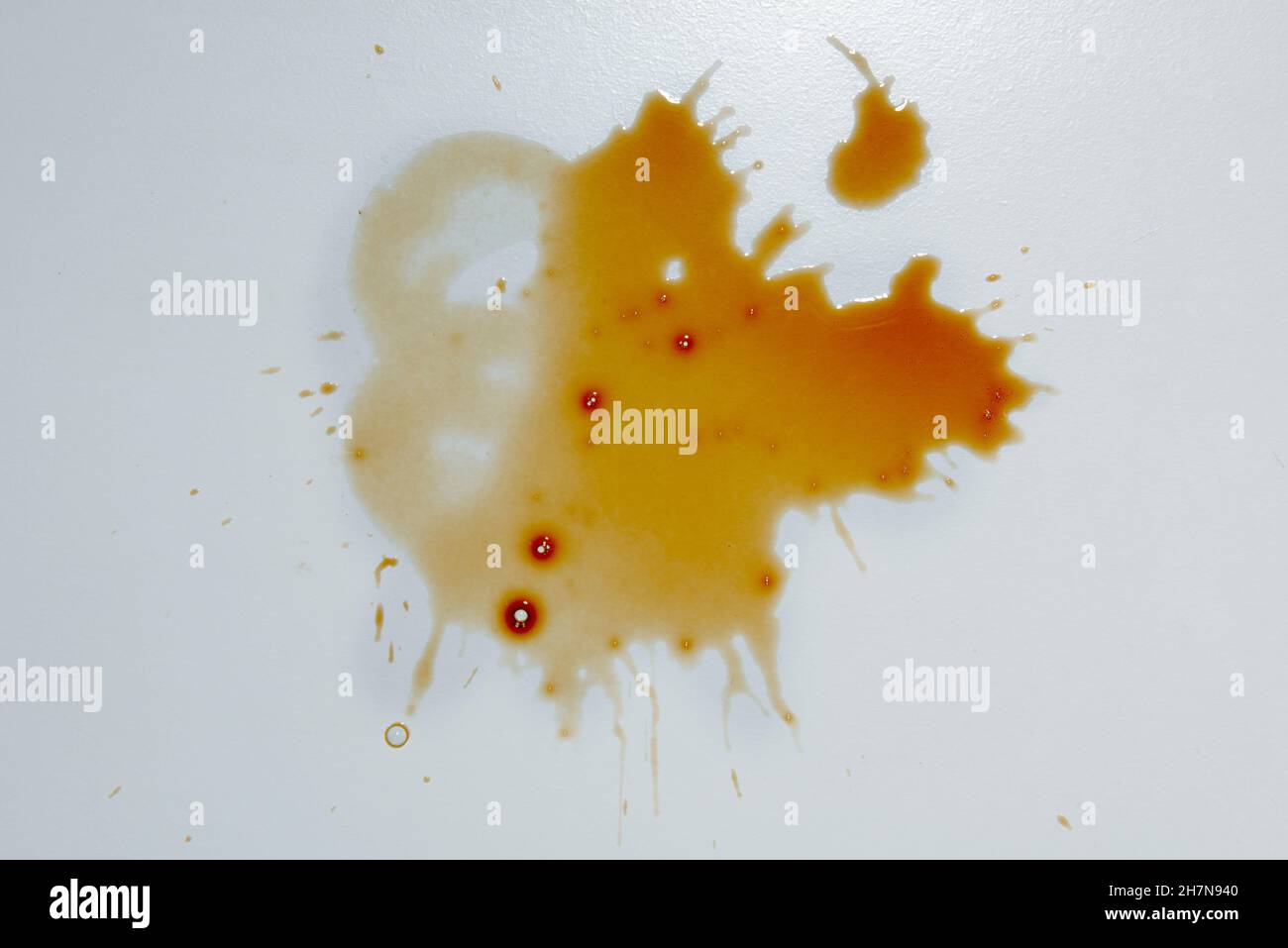 Coffee drips and stains on a white background Stock Photo - Alamy