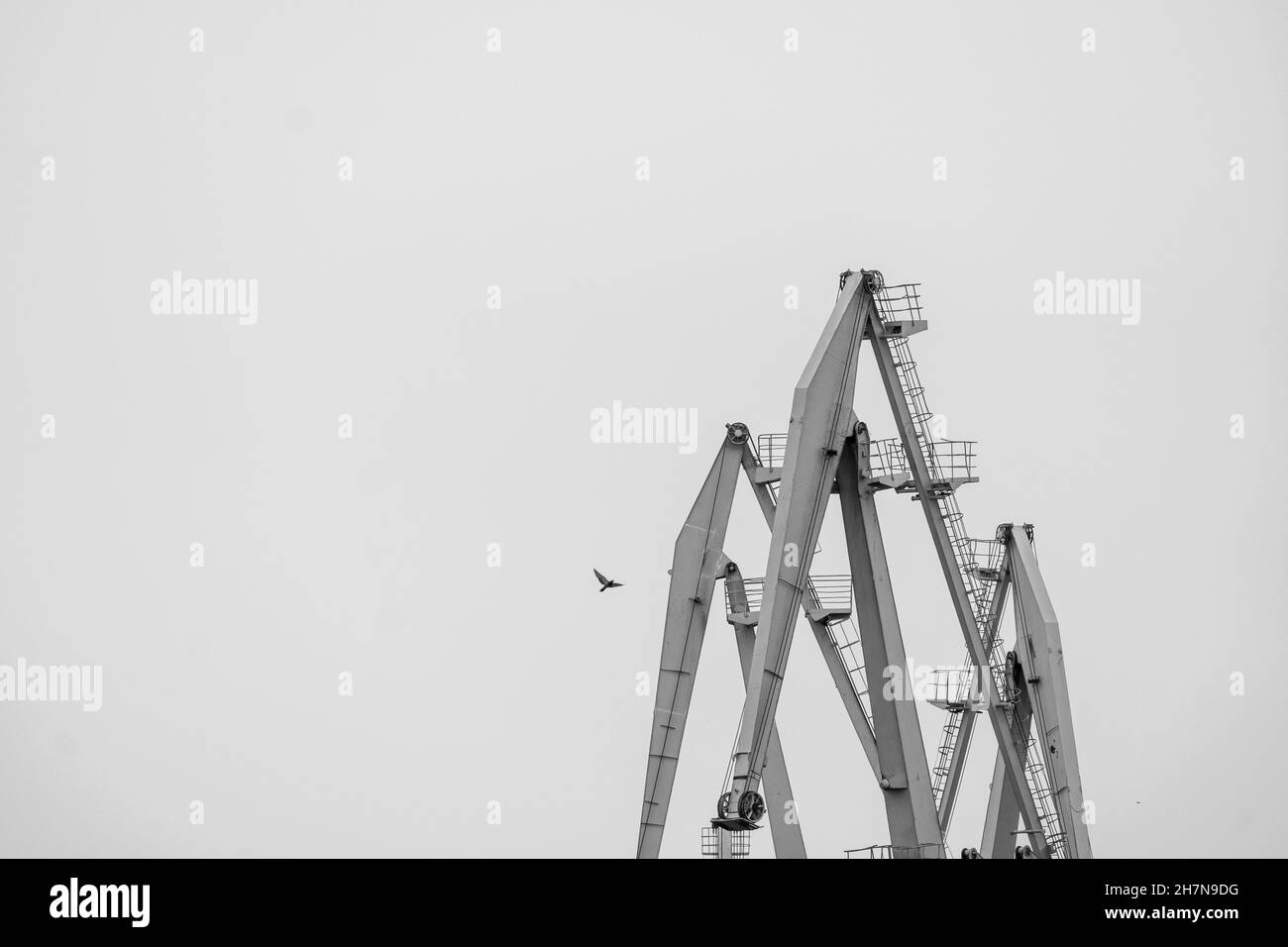 Industrial construction site against Black and White Stock Photos ...