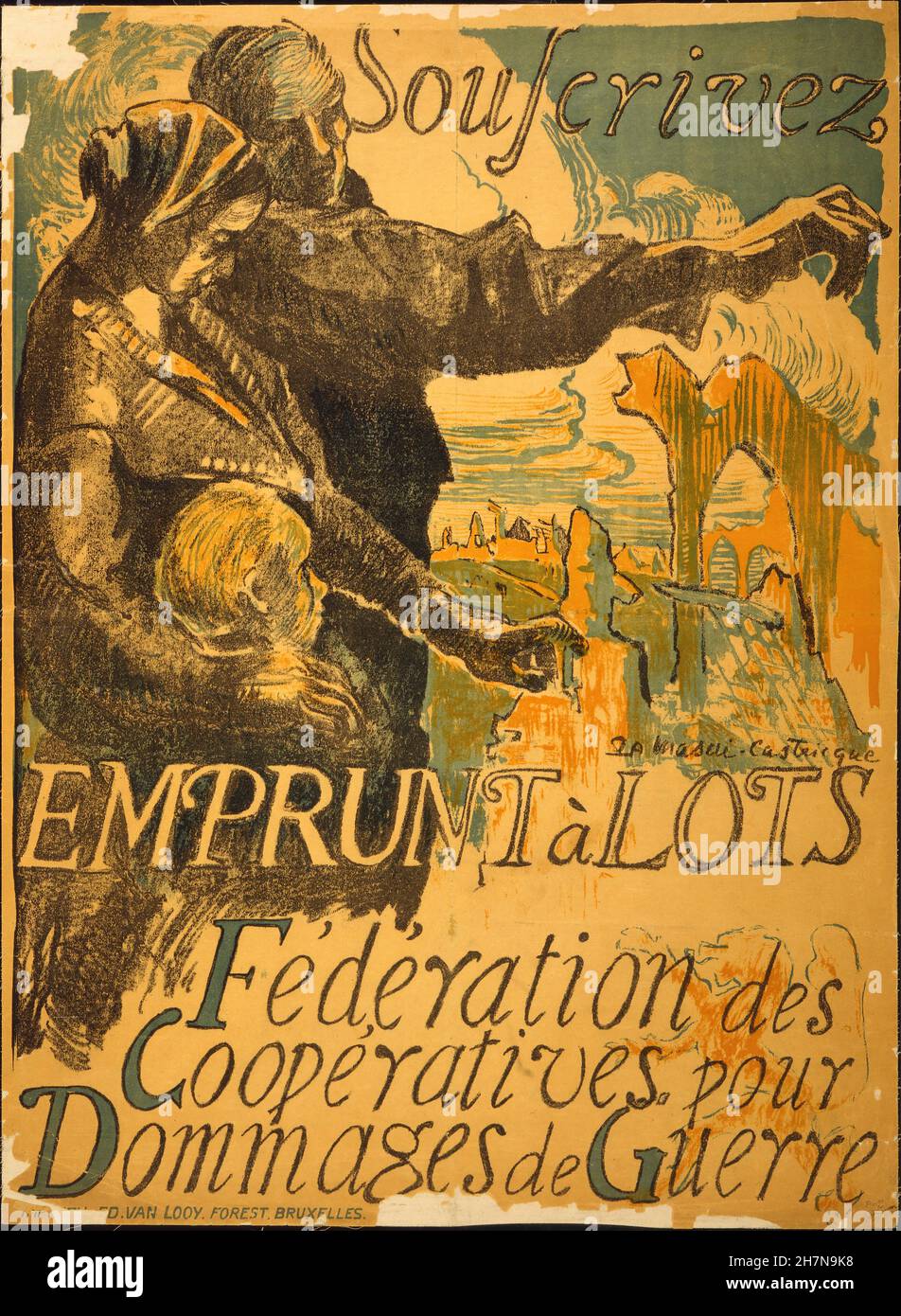 War Loan Poster - BELGIAN World War One Propaganda - 13 Stock Photo - Alamy