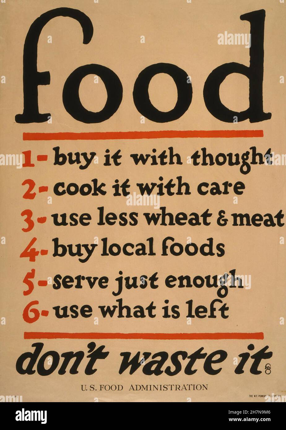 food dont waste it - Vintage U.S propaganda poster Stock Photo - Alamy