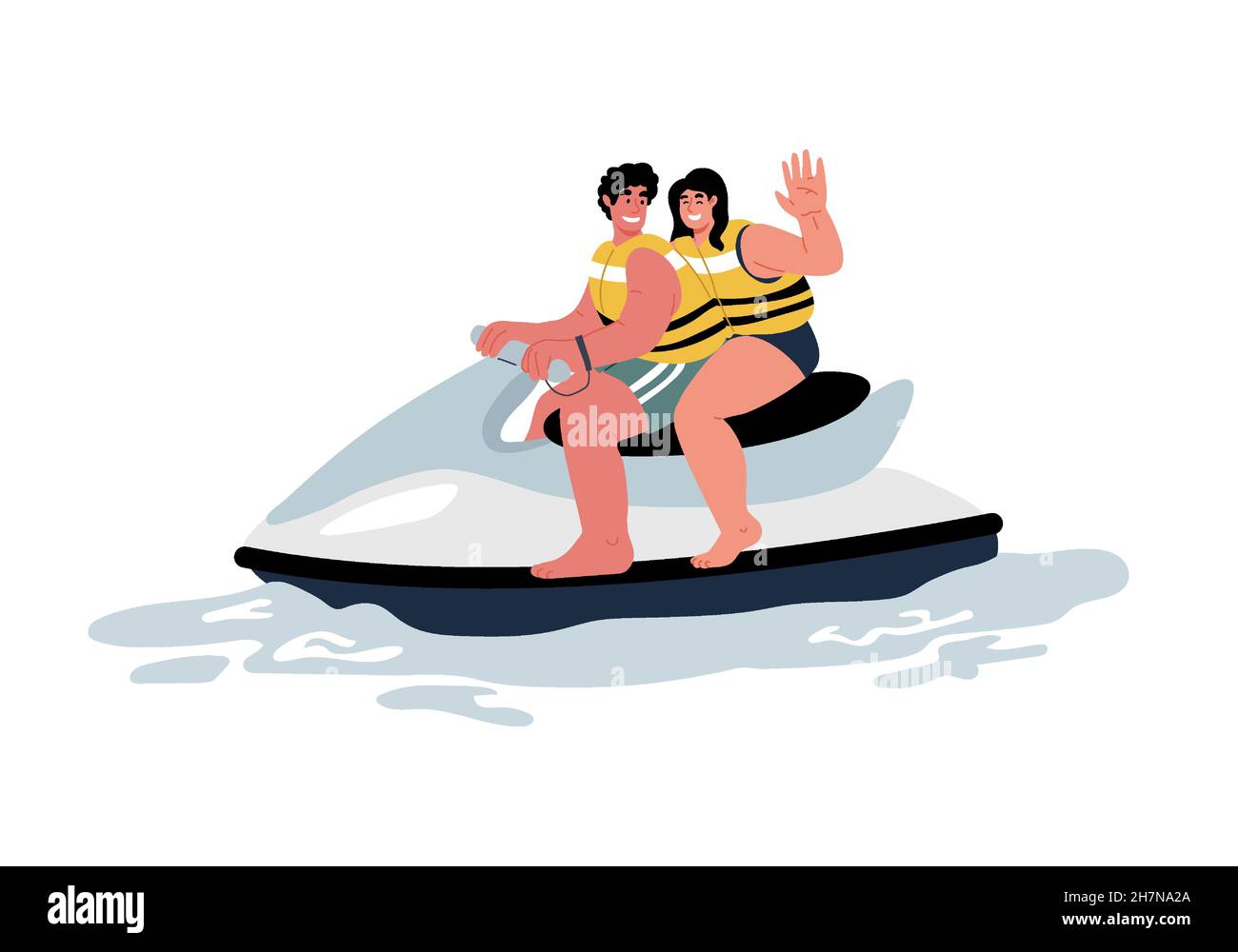Two people jet ski Stock Vector Images - Alamy