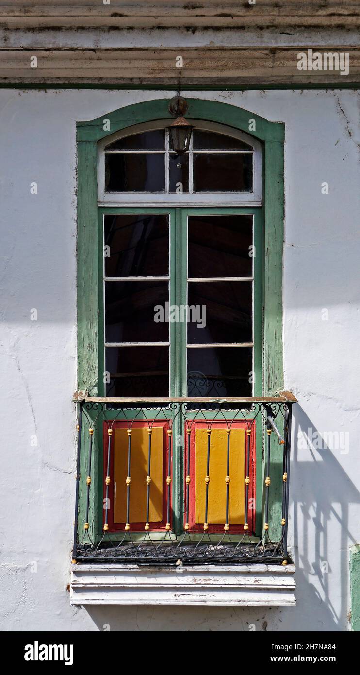 Colonial balcony on facade in Ouro Preto, Brazil Stock Photo - Alamy