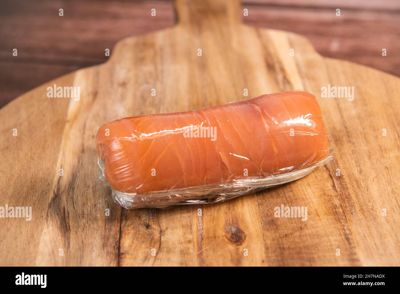 Salmon and smoked salmon ballotine recipe, watercress mash Stock Photo ...