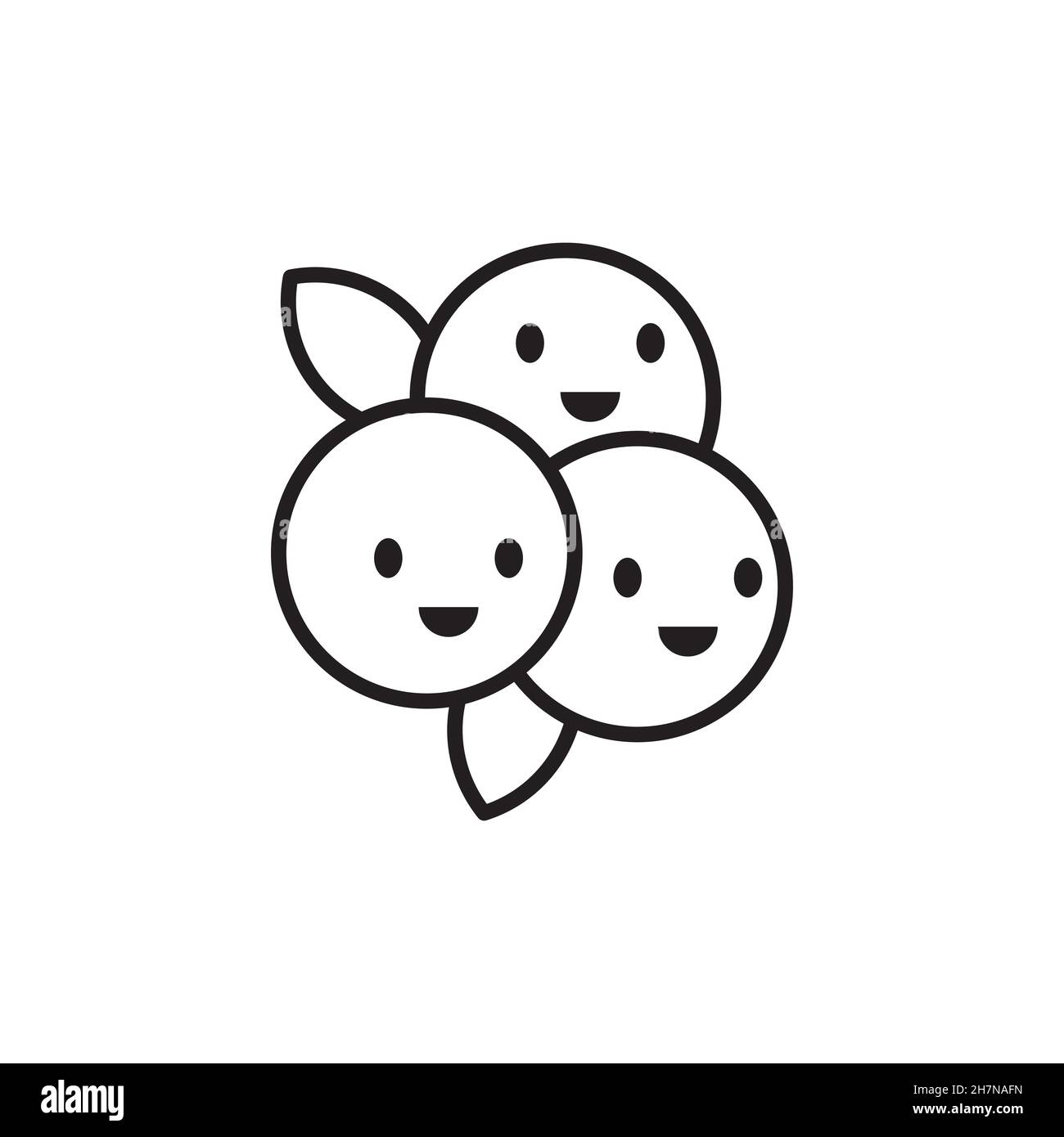 vector illustrations set of fruits character with cute face emoticon ...