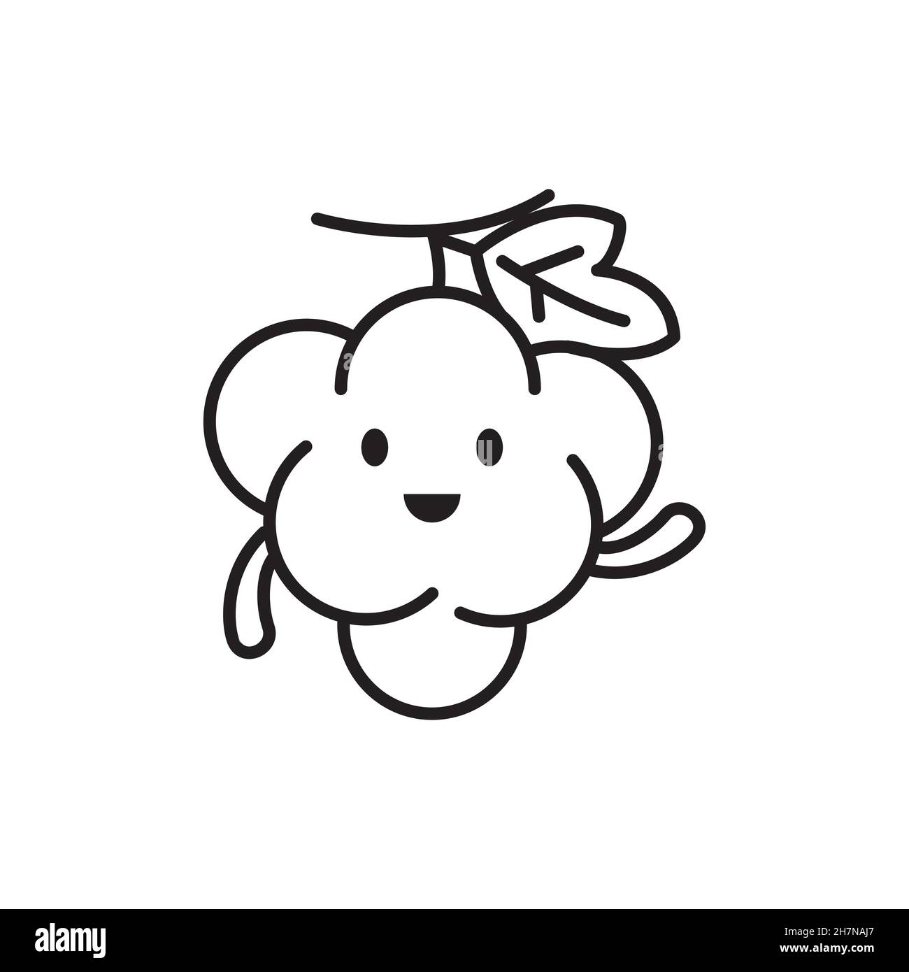 vector illustrations set of fruits character with cute face emoticon ...