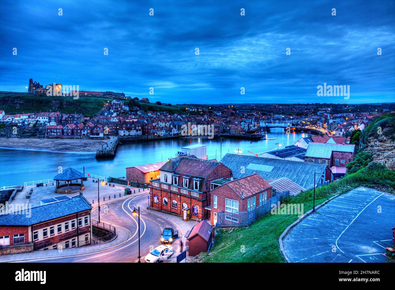 Whitby abbey lit up at night hi-res stock photography and images - Alamy