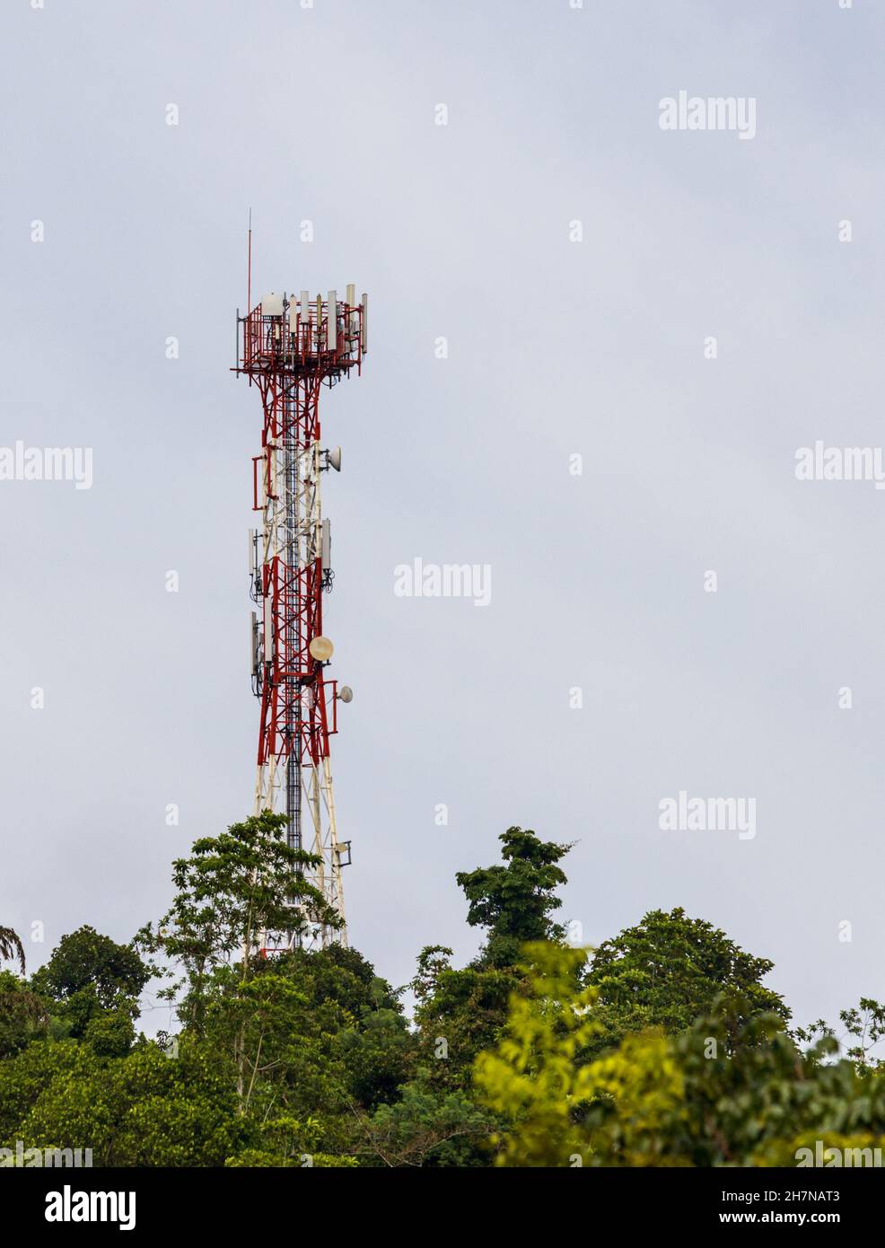 Vertical shot of a cell tower Stock Photo - Alamy