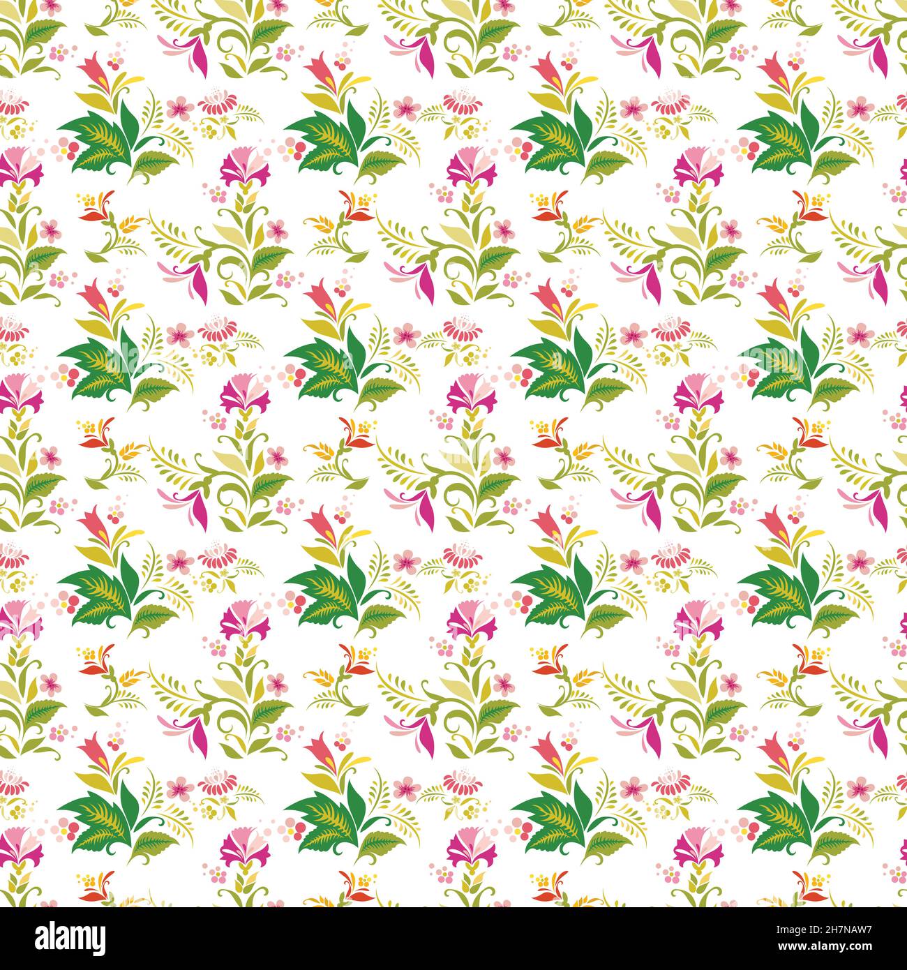 Vector seamless ornament wallpaper, retro floral background in vintage ...