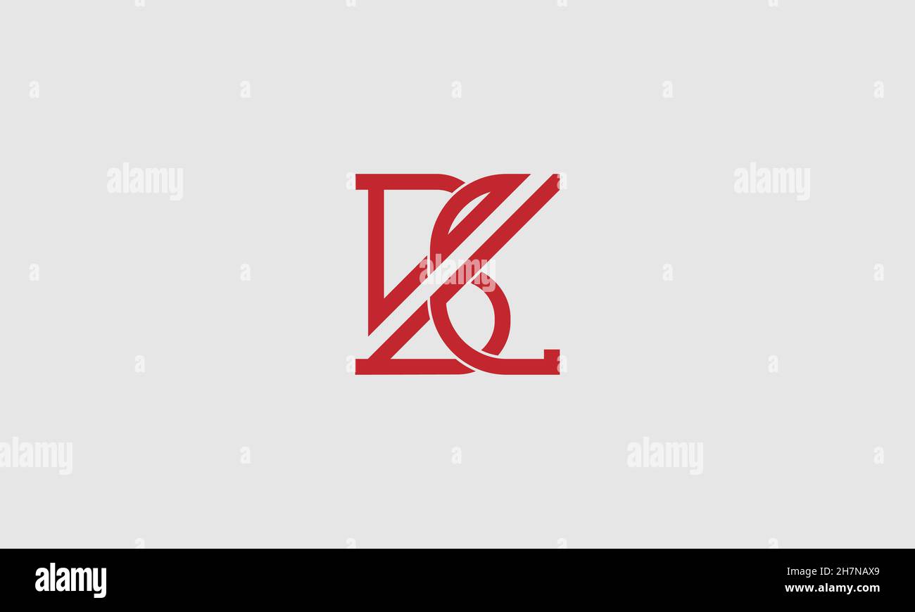 Letter BC Lines Logo Vector Design. Creative Letter BC Icon with Red ...