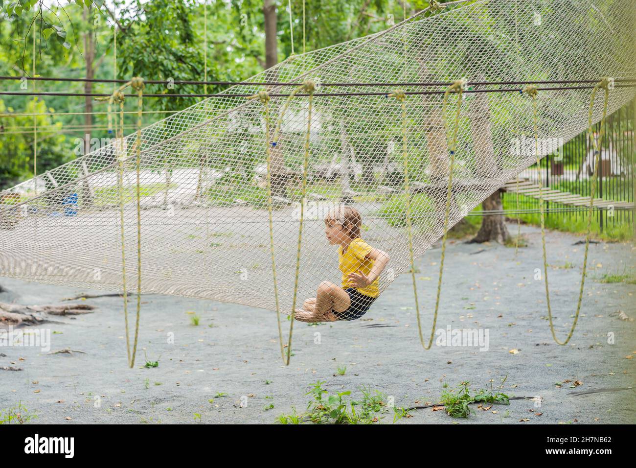 Children walk to school on rope hi-res stock photography and images - Alamy