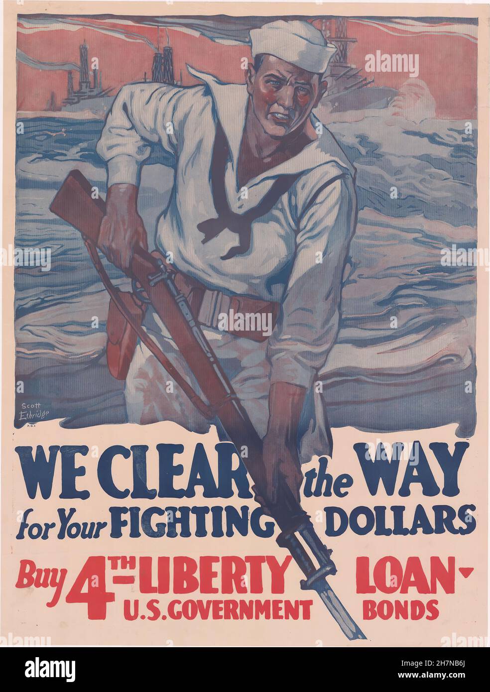 War Loan Poster - U.S World War One Propaganda - 1914-134 Stock Photo ...