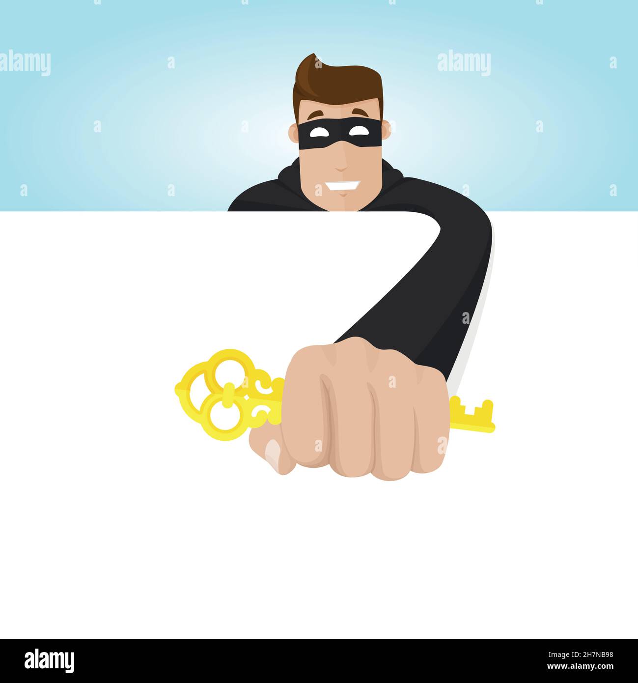 The masked thief steals the key. Fraudster pulls in data. Stealing ...