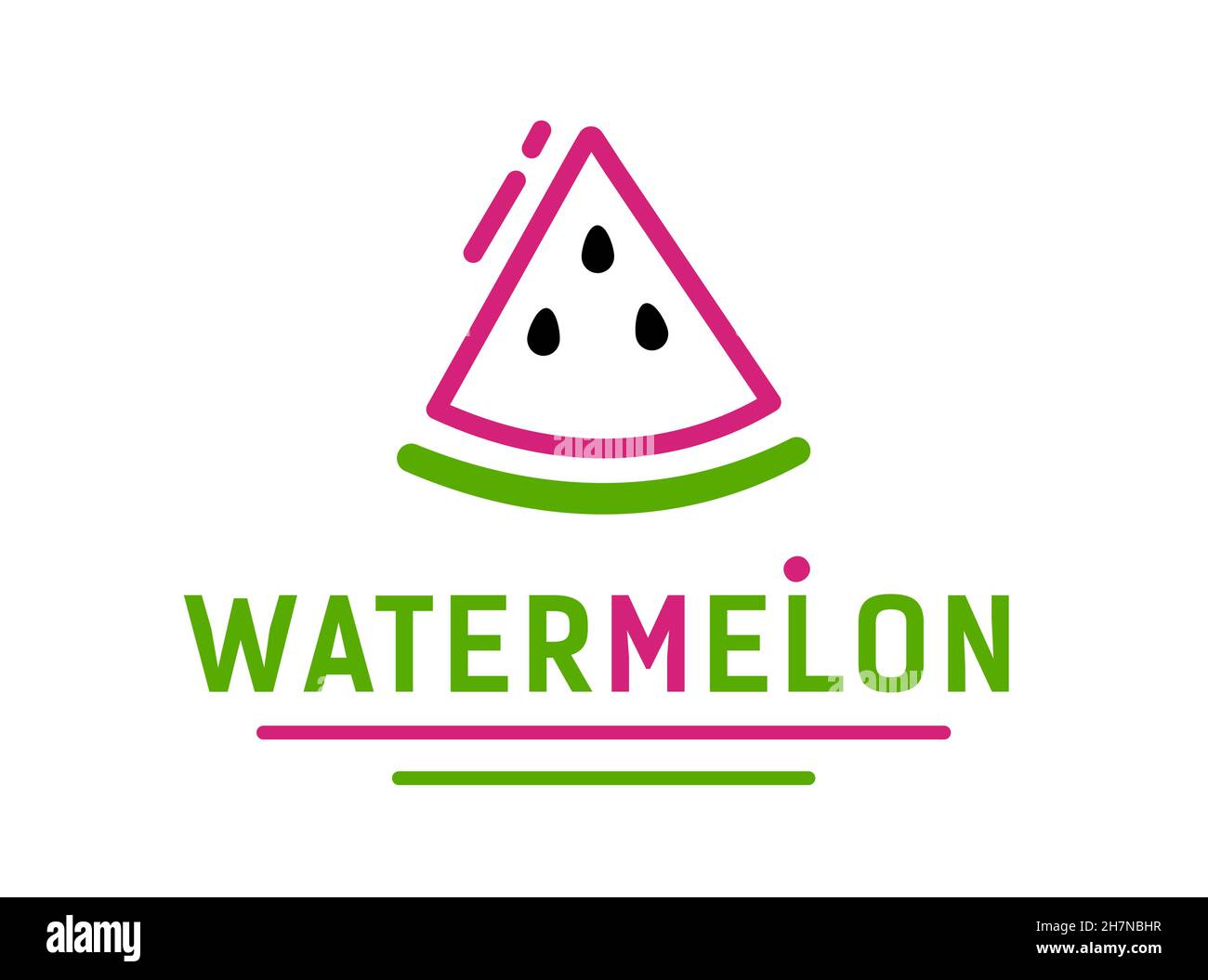 Abstract red slice watermelon. Logo for juice or healthy food company ...