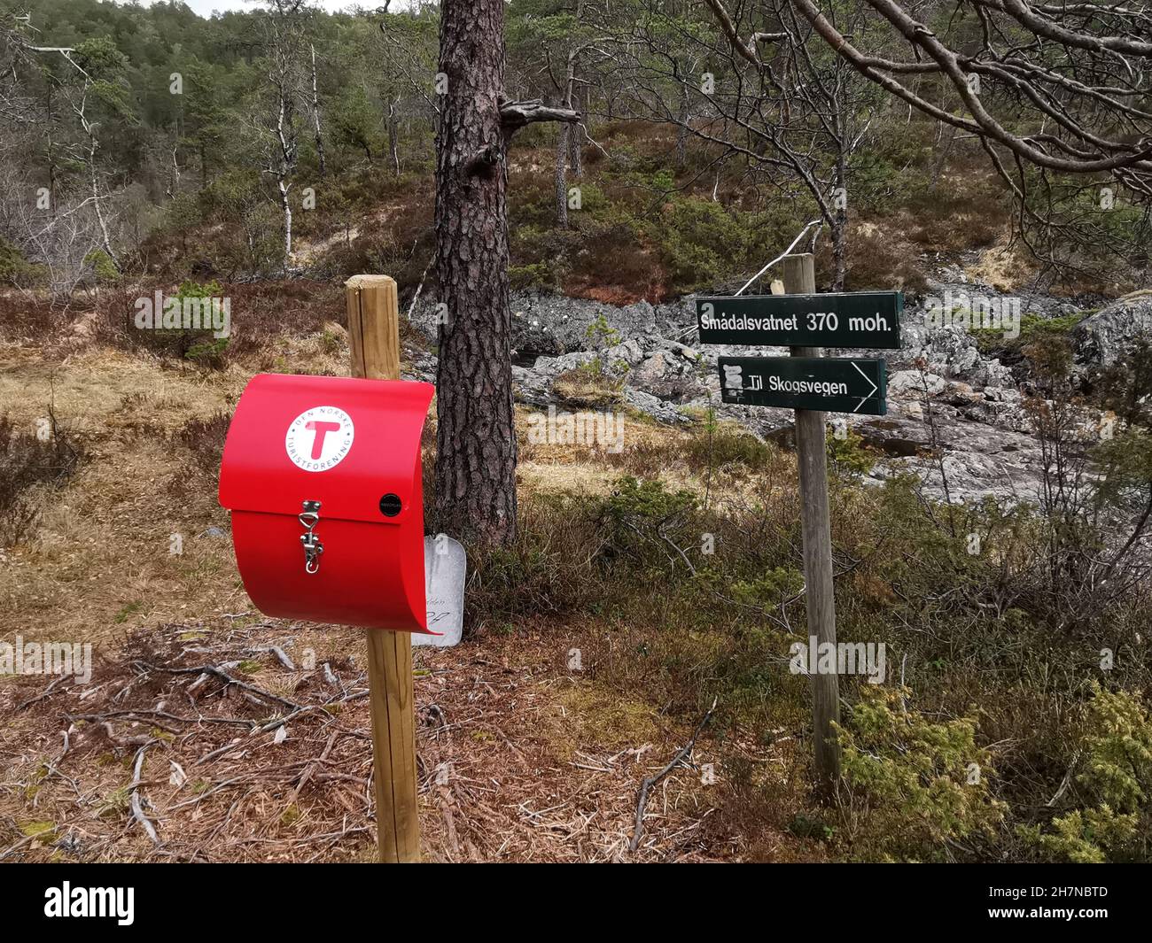 Red mailbox in the mountain field Stock Photo - Alamy