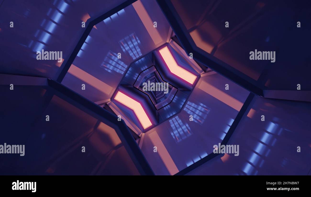 3d illustration of 4K UHD endless geometric tunnel Stock Photo - Alamy