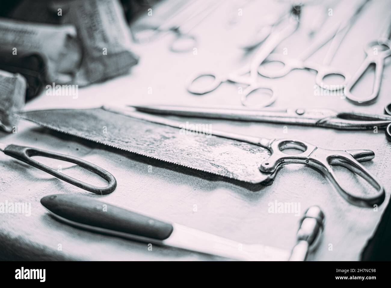 Old Medical And Surgical Instruments. Many Old Surgical Instruments For ...