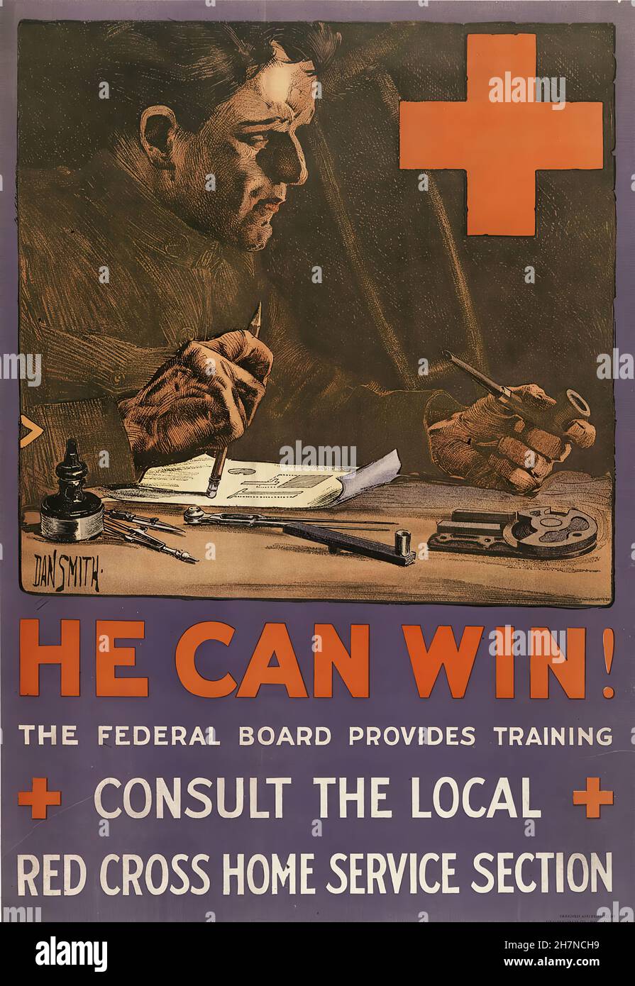 He Can Win - World War One U.S.A Propaganda Poster Stock Photo - Alamy