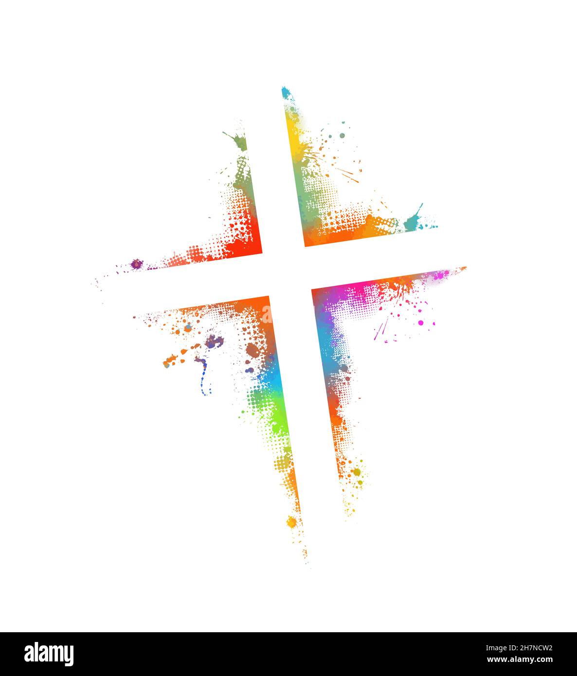 Multi-colored cross object. Happy Easter. Vector illustration Stock ...