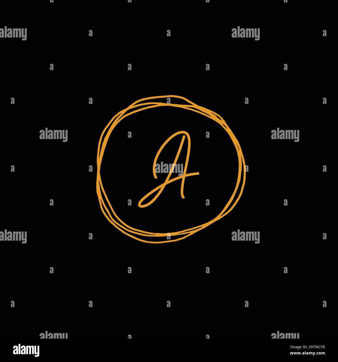 Initial letter A signature handwritten elegant logo design template ...