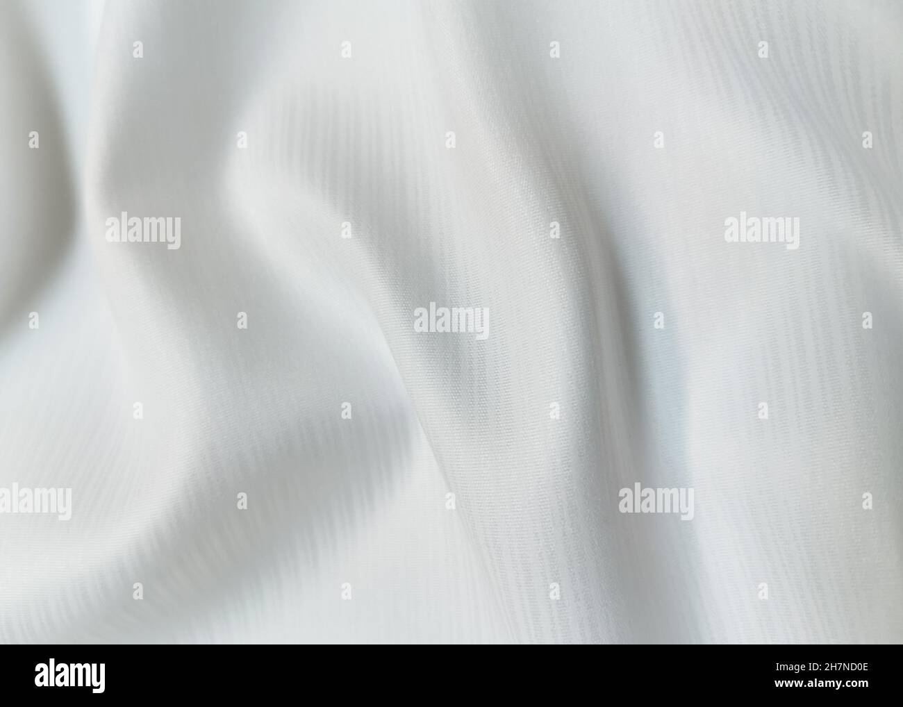 White crumpled or wavy fabric texture background. Abstract linen cloth ...