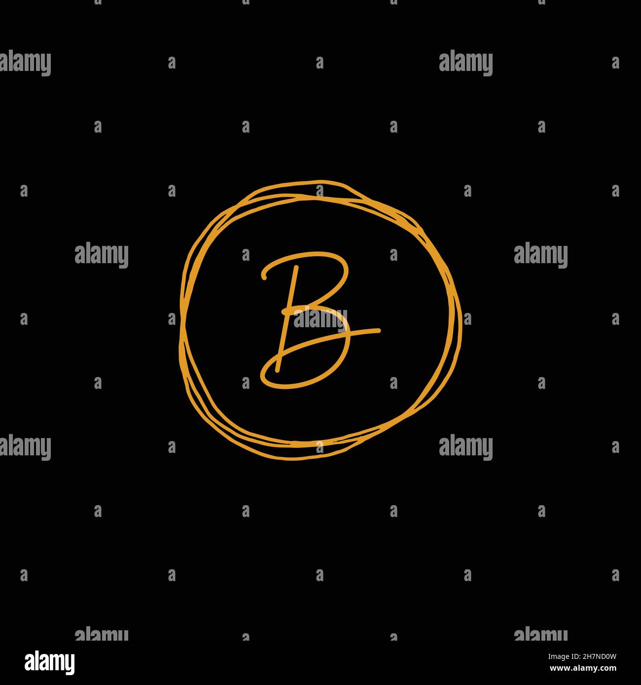 Initial letter B signature handwritten elegant logo design template ...