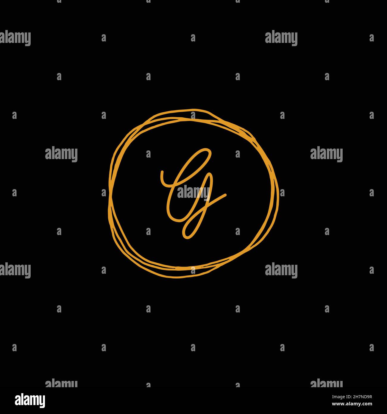 Initial letter G signature handwritten elegant logo design template ...