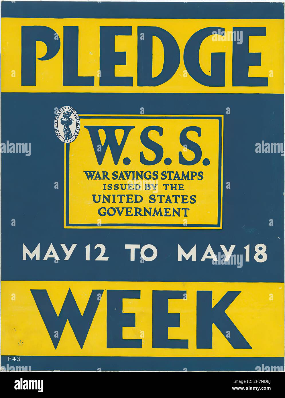 Pledge Week - World War One U.S.A Propaganda Poster Stock Photo - Alamy
