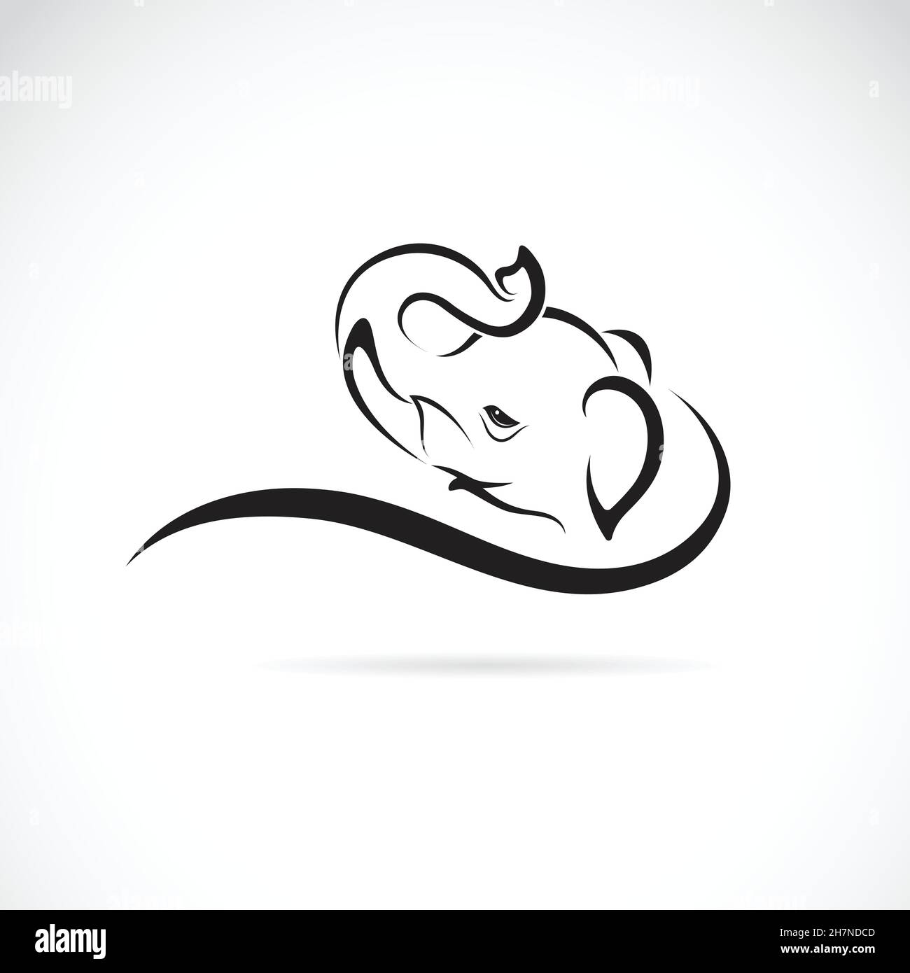 Vector of an elephant on a white background. Easy editable layered ...