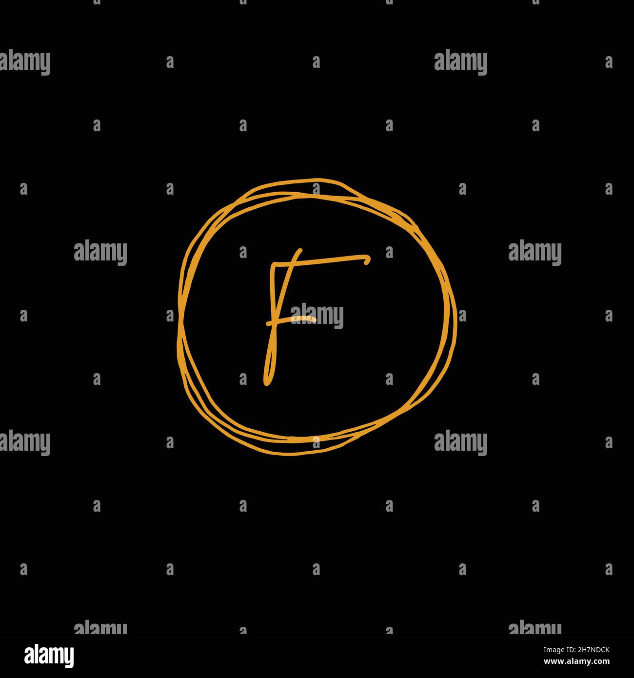 Initial letter F signature handwritten elegant logo design template ...