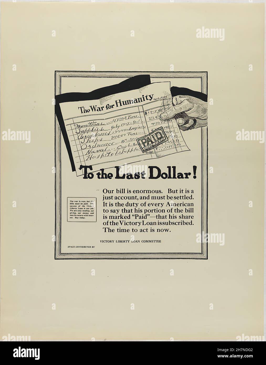 The War For Humanity - World War One U.S.A Propaganda Poster Stock ...