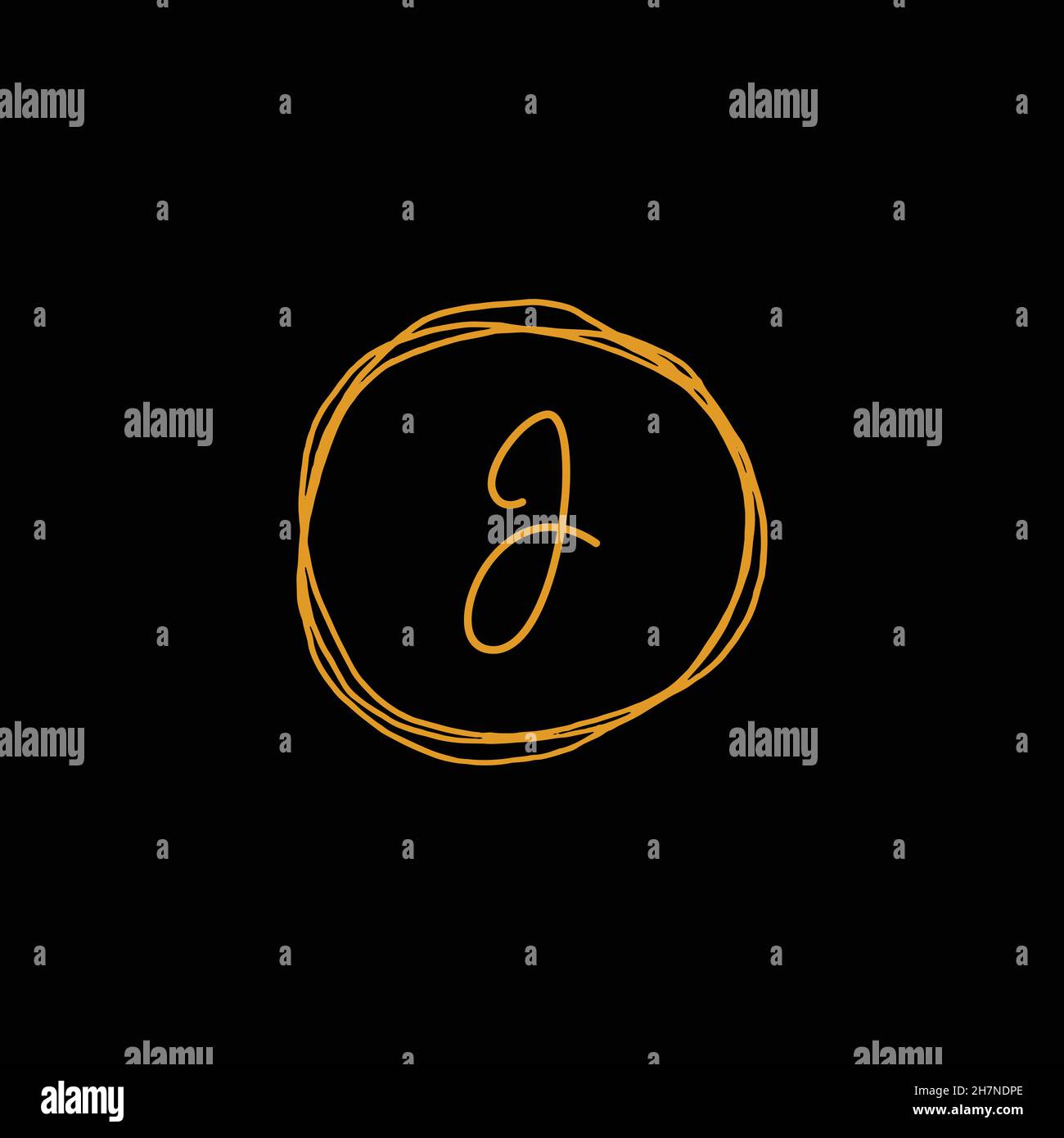 Initial letter J signature handwritten elegant logo design template ...