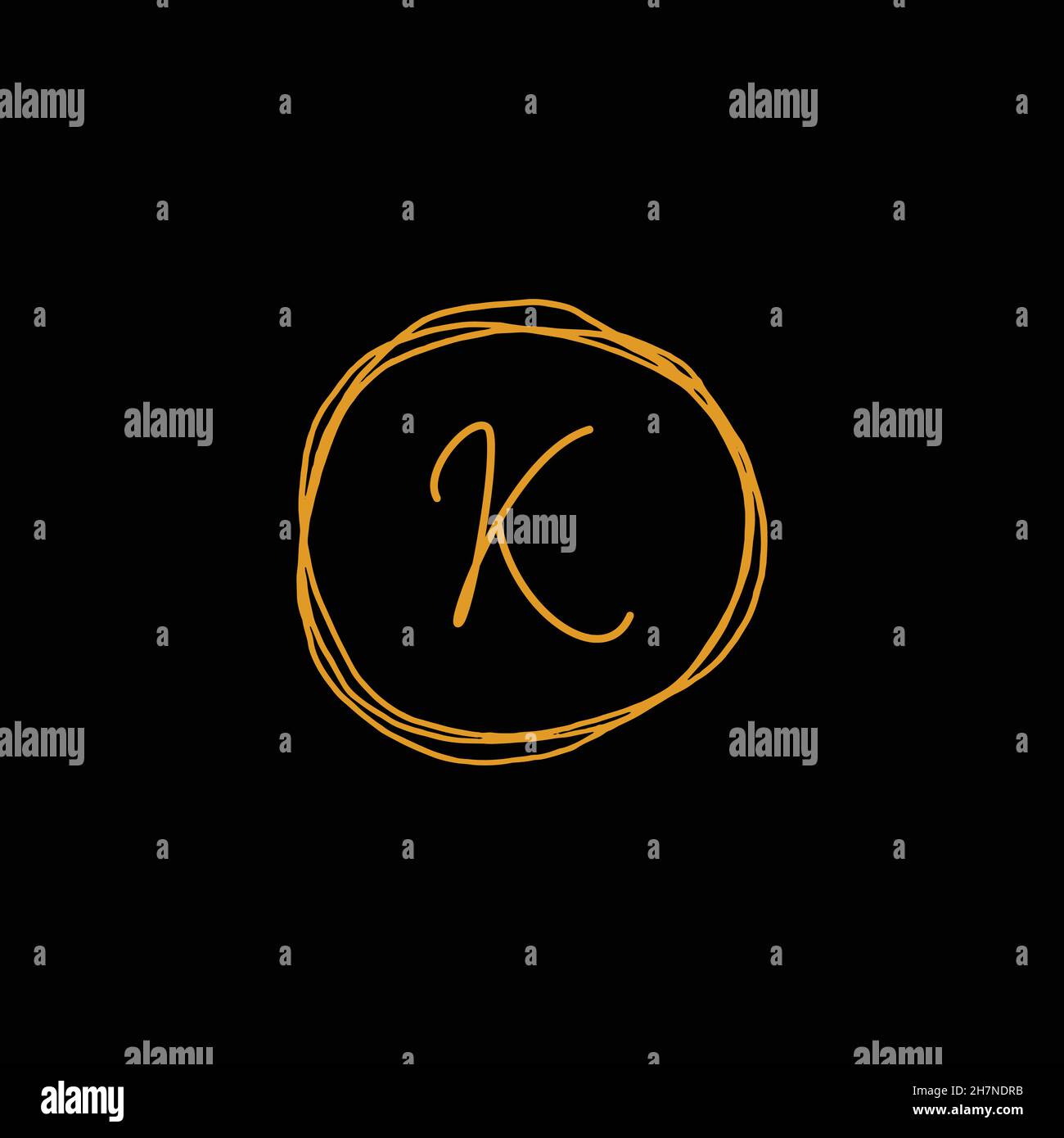 Initial letter K signature handwritten elegant logo design template ...