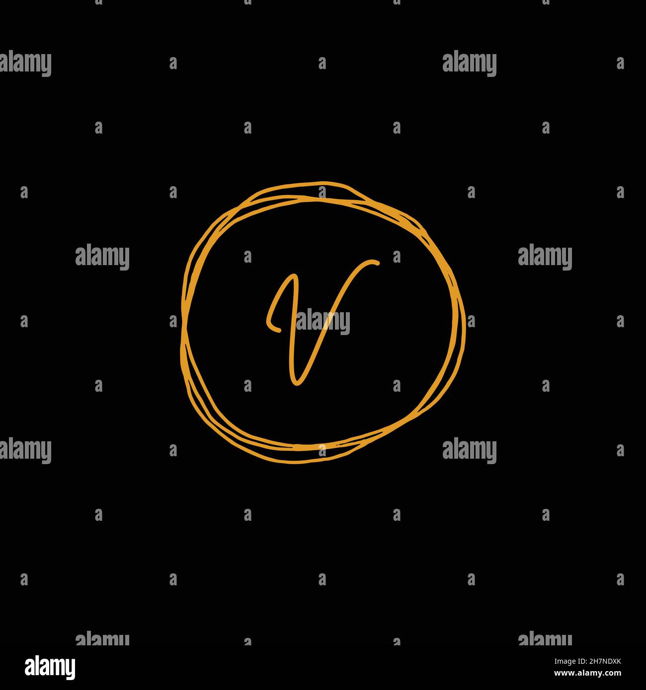 Initial letter V signature handwritten elegant logo design template ...