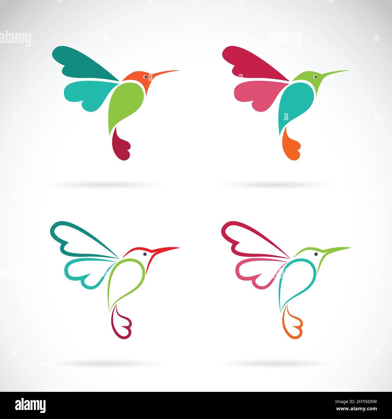 Vector of hummingbird design on white background, Logo, Symbol. Easy ...