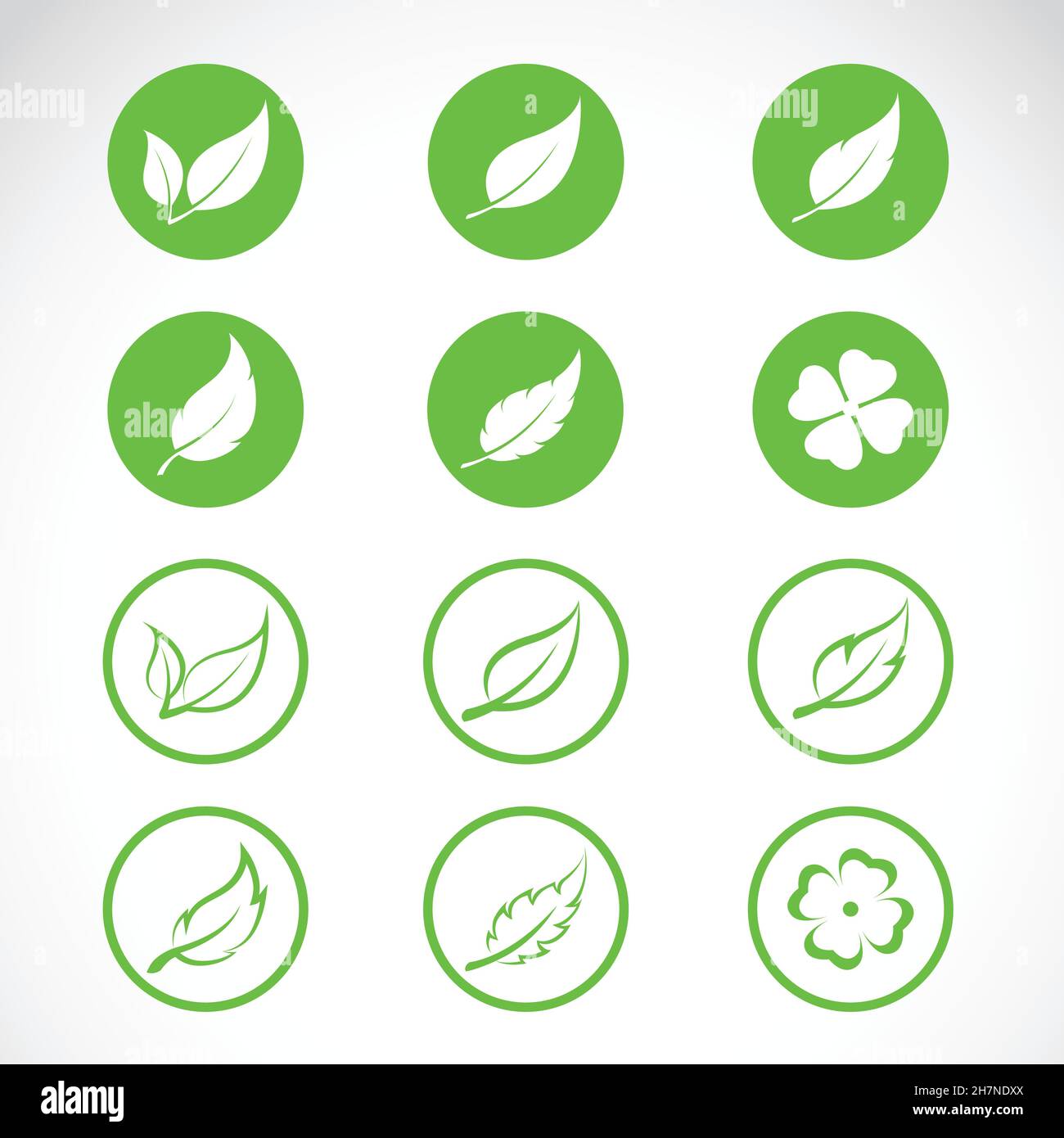 Vector leaves icon set on white background Stock Vector Image & Art - Alamy